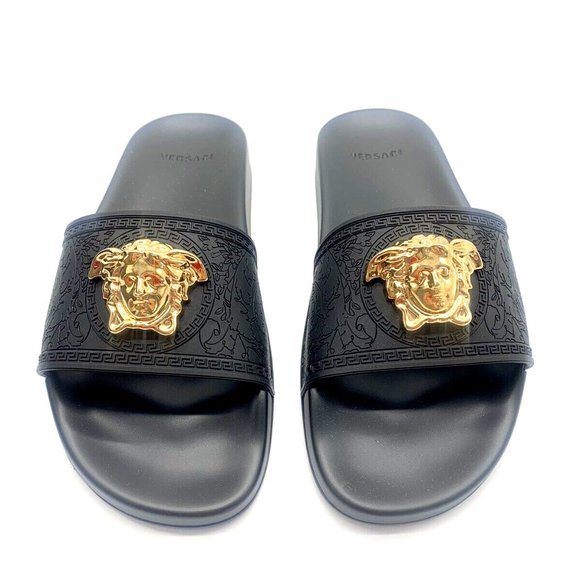 Versace | Shoes | Versace Womens Medusa Rubber Pool Slides Sandals ...